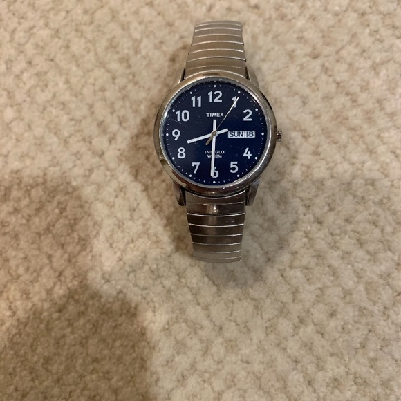 Timex | Accessories | Timex Indiglo Blue Face Wr Day Date Watch | Poshmark